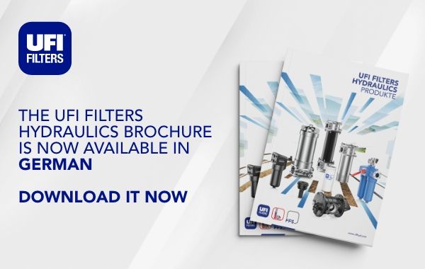The UFI Filters Hydraulics brochure is now available in German